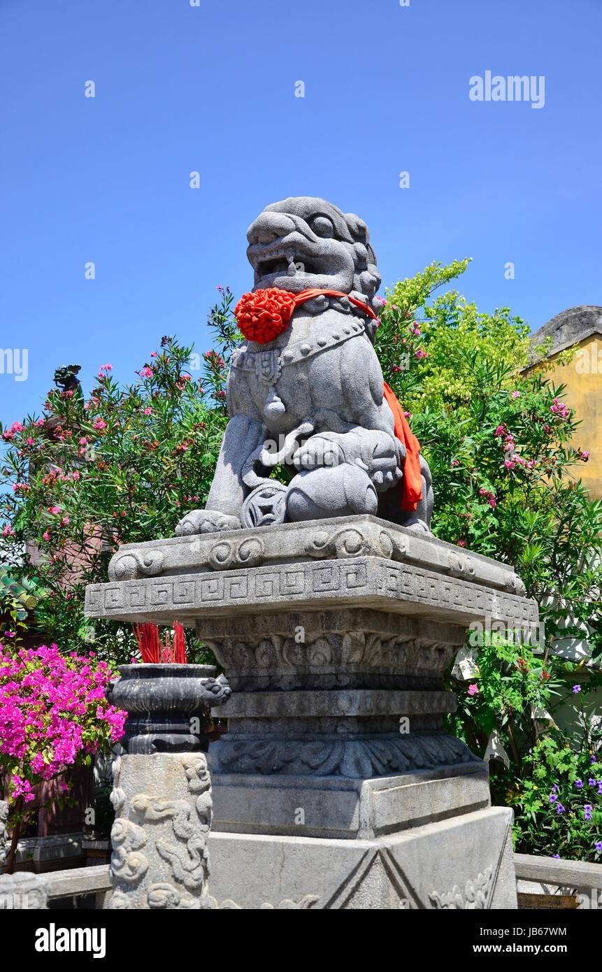 Stone Statue at Phuc Kien Assembly Hall, Hoi An, Vietnam Stock Photo ...