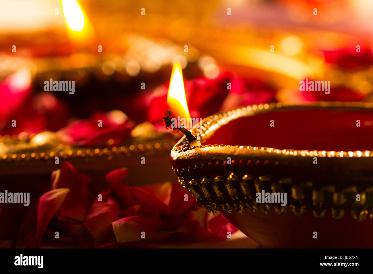 Burning Diwali Diya Festivals Hinduism Illuminated Religion Stock Photo ...