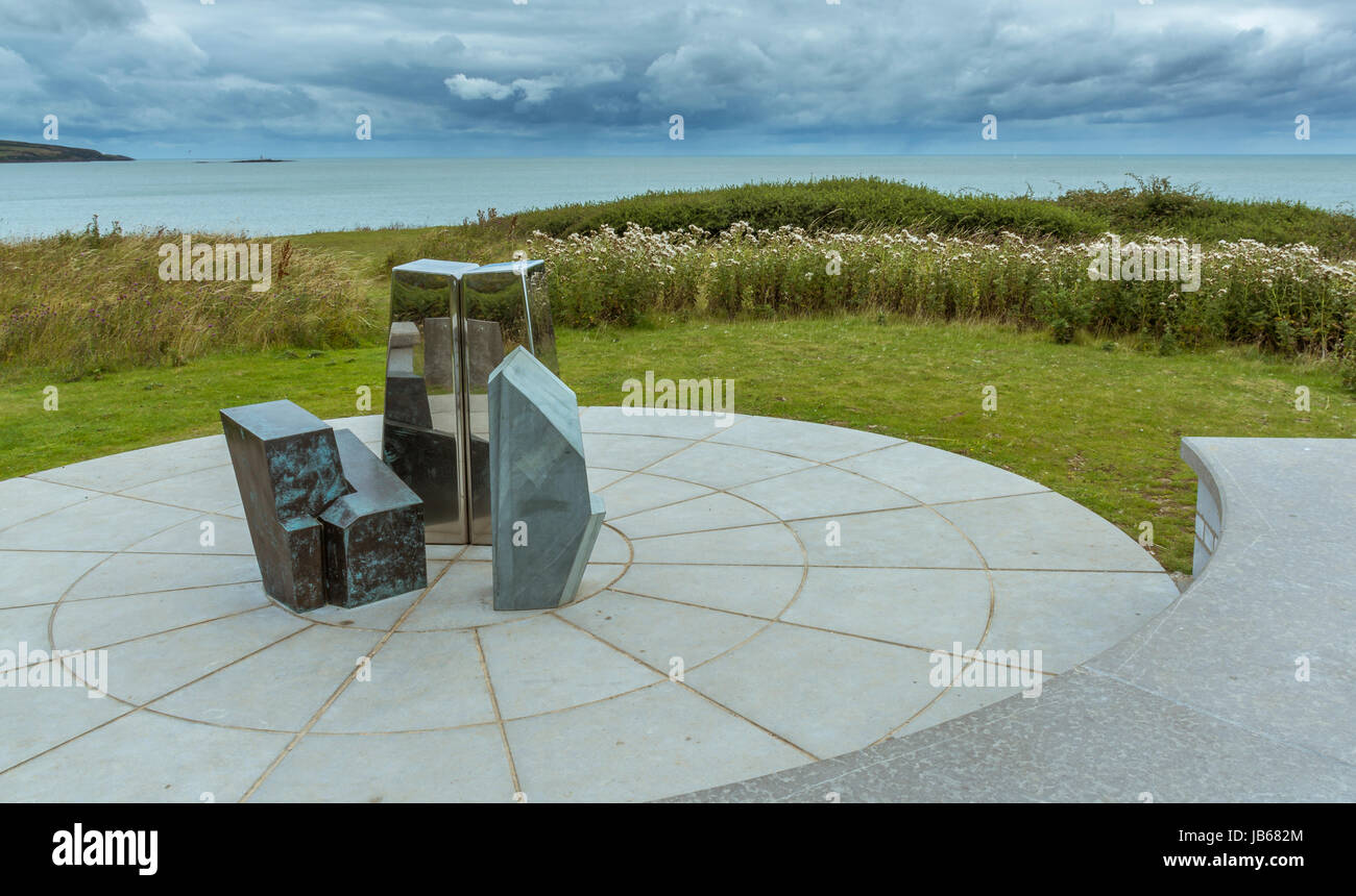 Reflective monument overlooking Moelfre on Anglesey Taken on Lifeboat ...