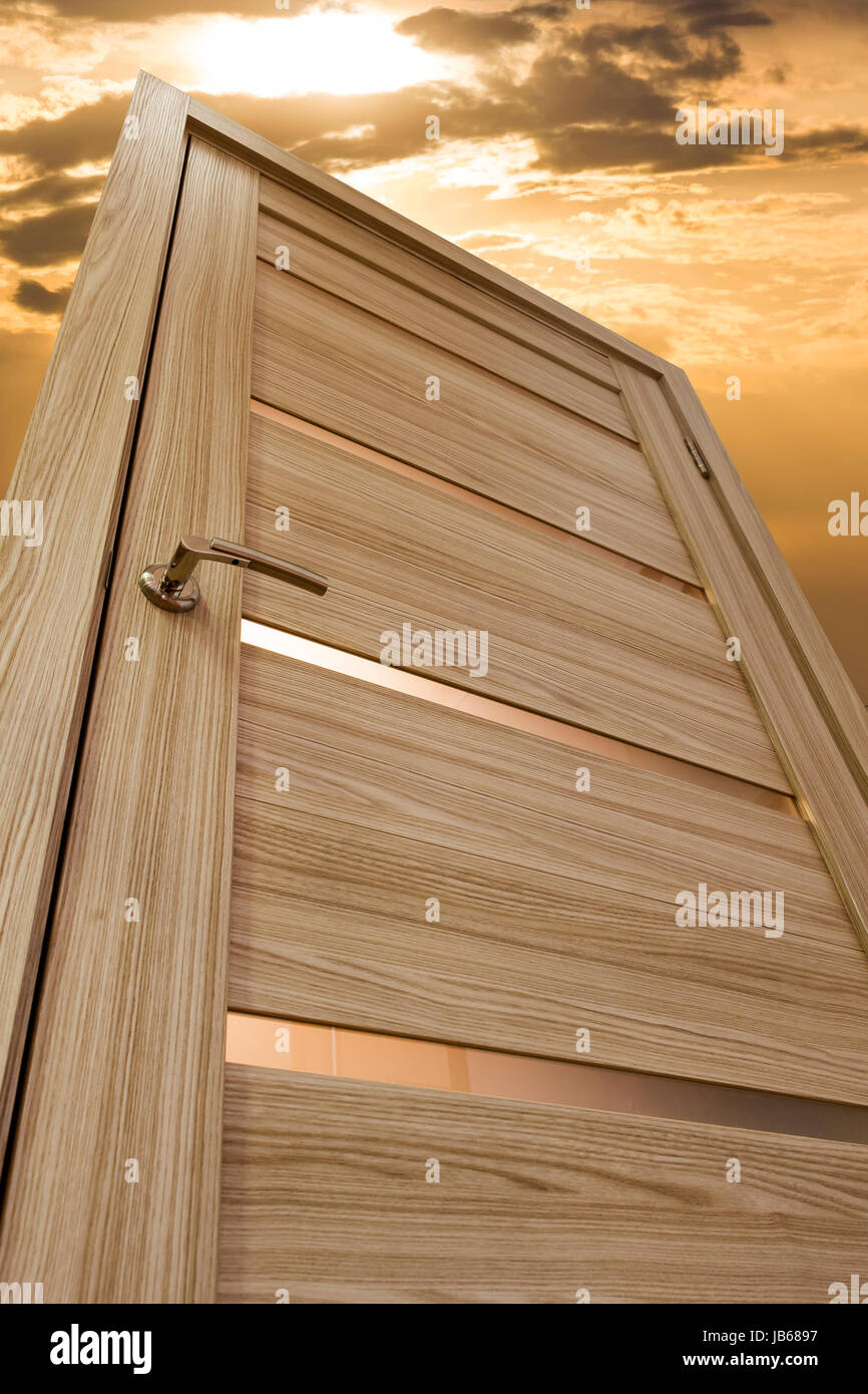 Front view of the interior door close-up on a background sunset Stock ...