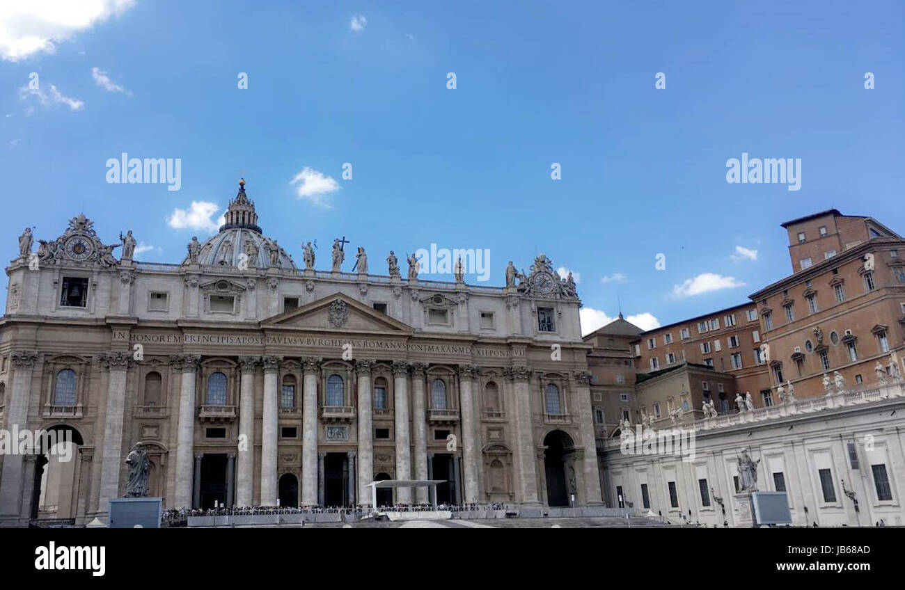 Picture of the outside of St. Peter's Basilica in Vatican city in Italy ...