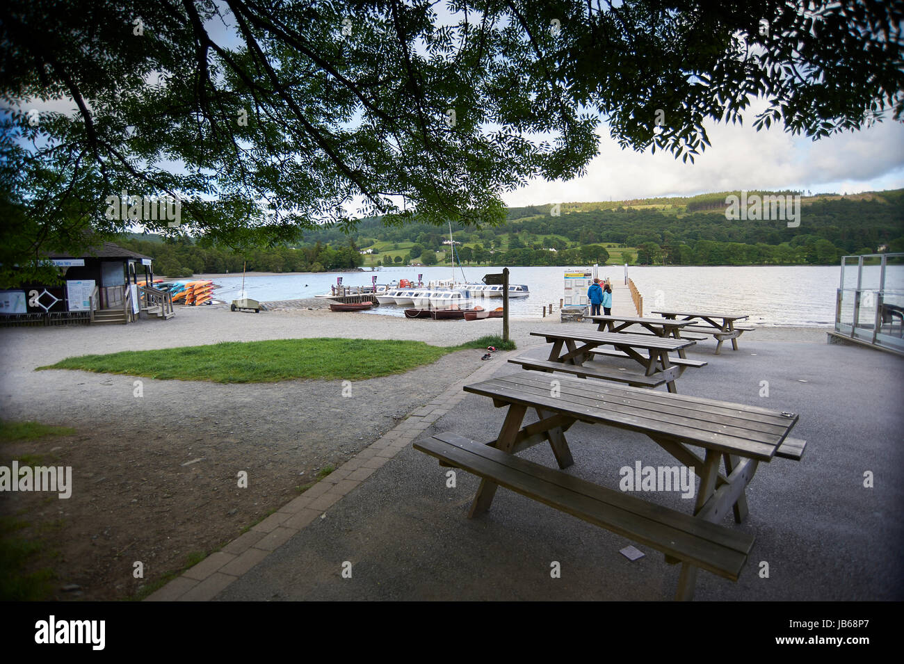 Coniston Village and lake in the lake district National Park, UK, GB ...