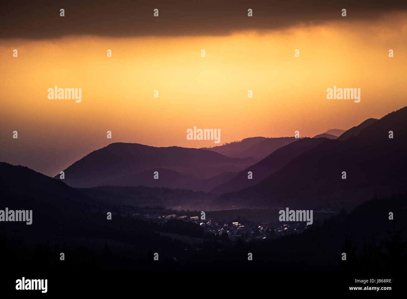 A beautiful sunset landscape of Tatra mountains in Slovakia. Colorful ...