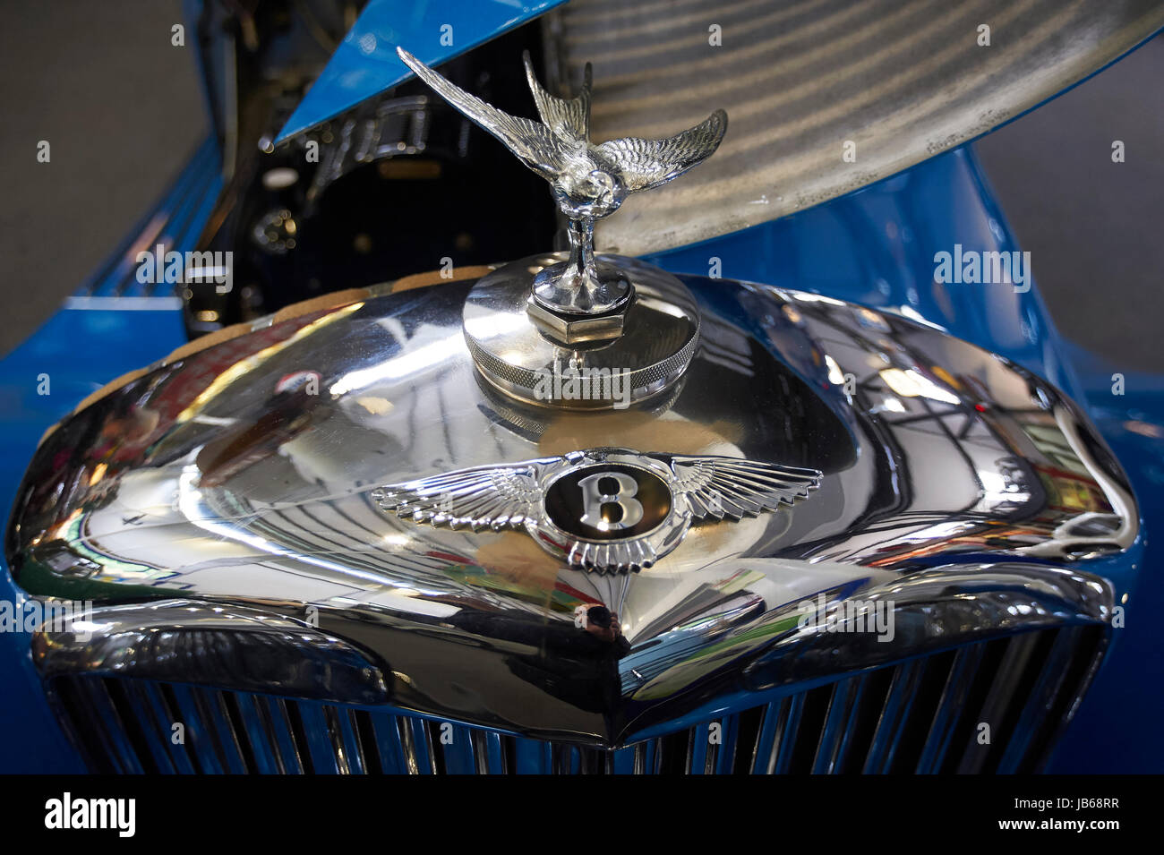 Close up of Donald Campbell's 1936 Bentley, in his famous "Blue Bird ...