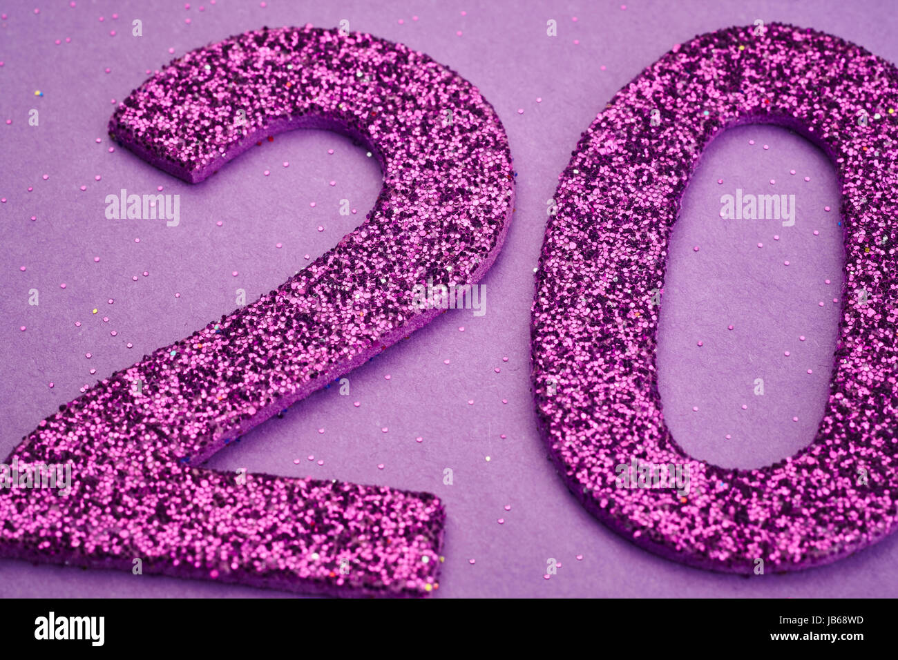 Number twenty purple color over a purple background. Anniversary ...