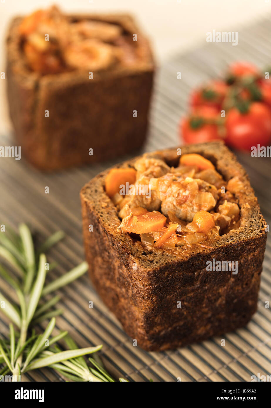 Beef goulash with pastries hi-res stock photography and images - Alamy