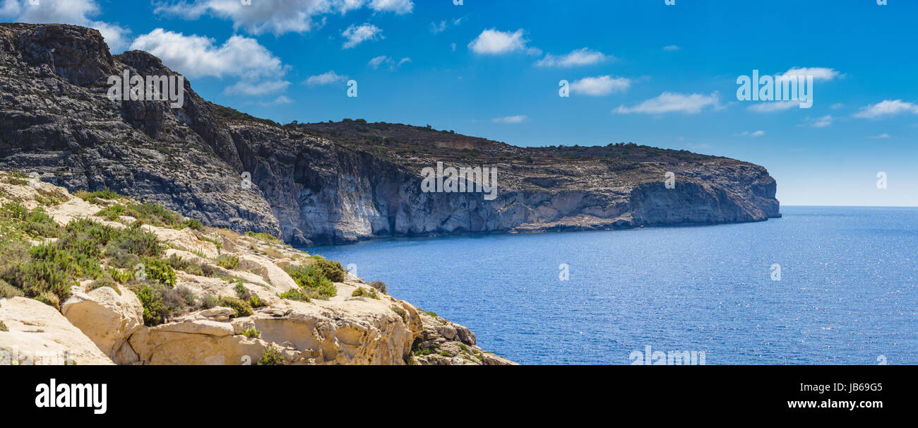 Cliffs in Blue Grotto area in Malta, Europe Stock Photo - Alamy