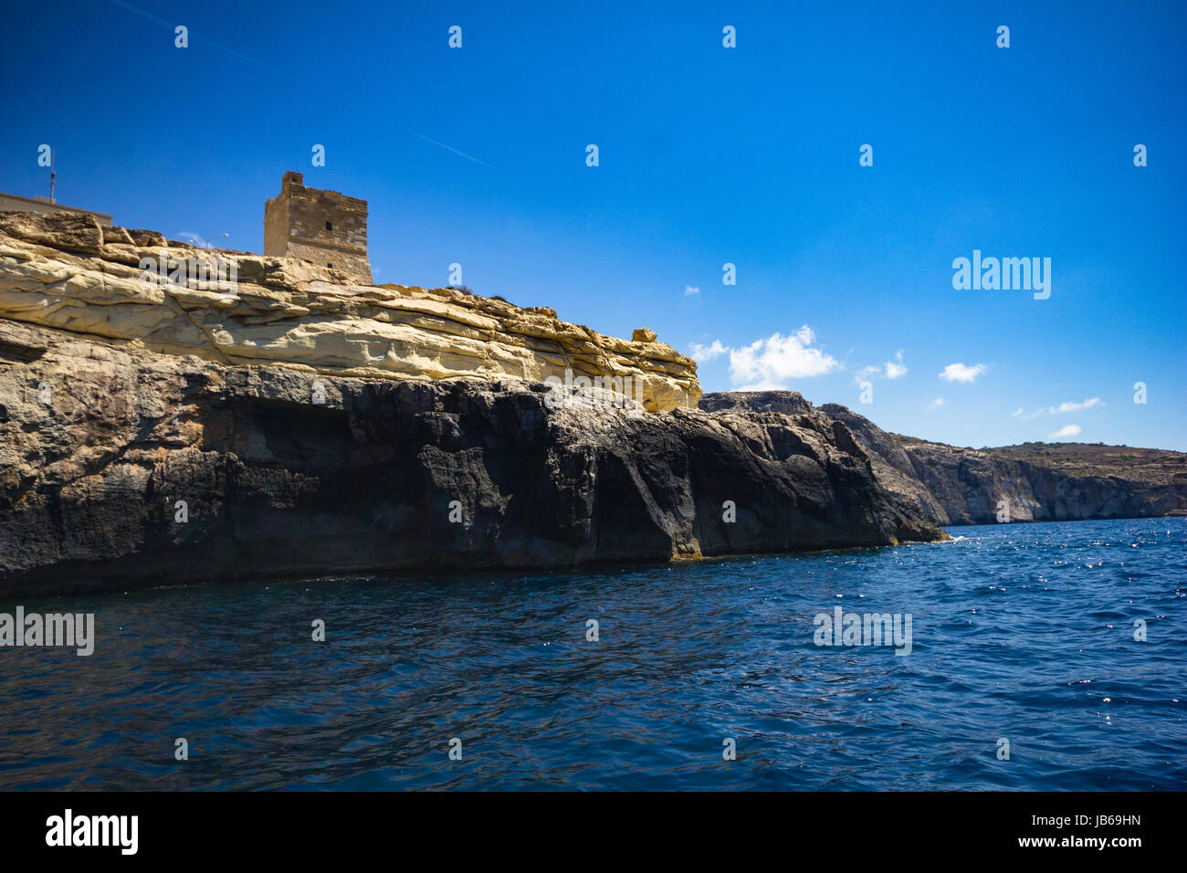 Watch Tower Torri Xutu in Blue Grotto area, Malta, Europe Stock Photo ...