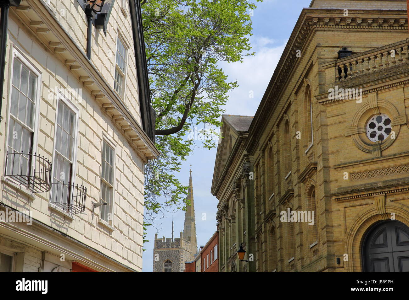 Georgian and Victorian houses at Princes Street in Norwich, Norfolk, UK ...