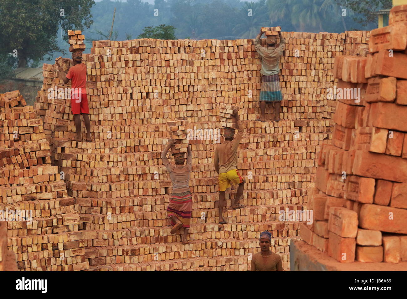 Laborer work at brickfield at Khulna, Bangladesh Stock Photo - Alamy