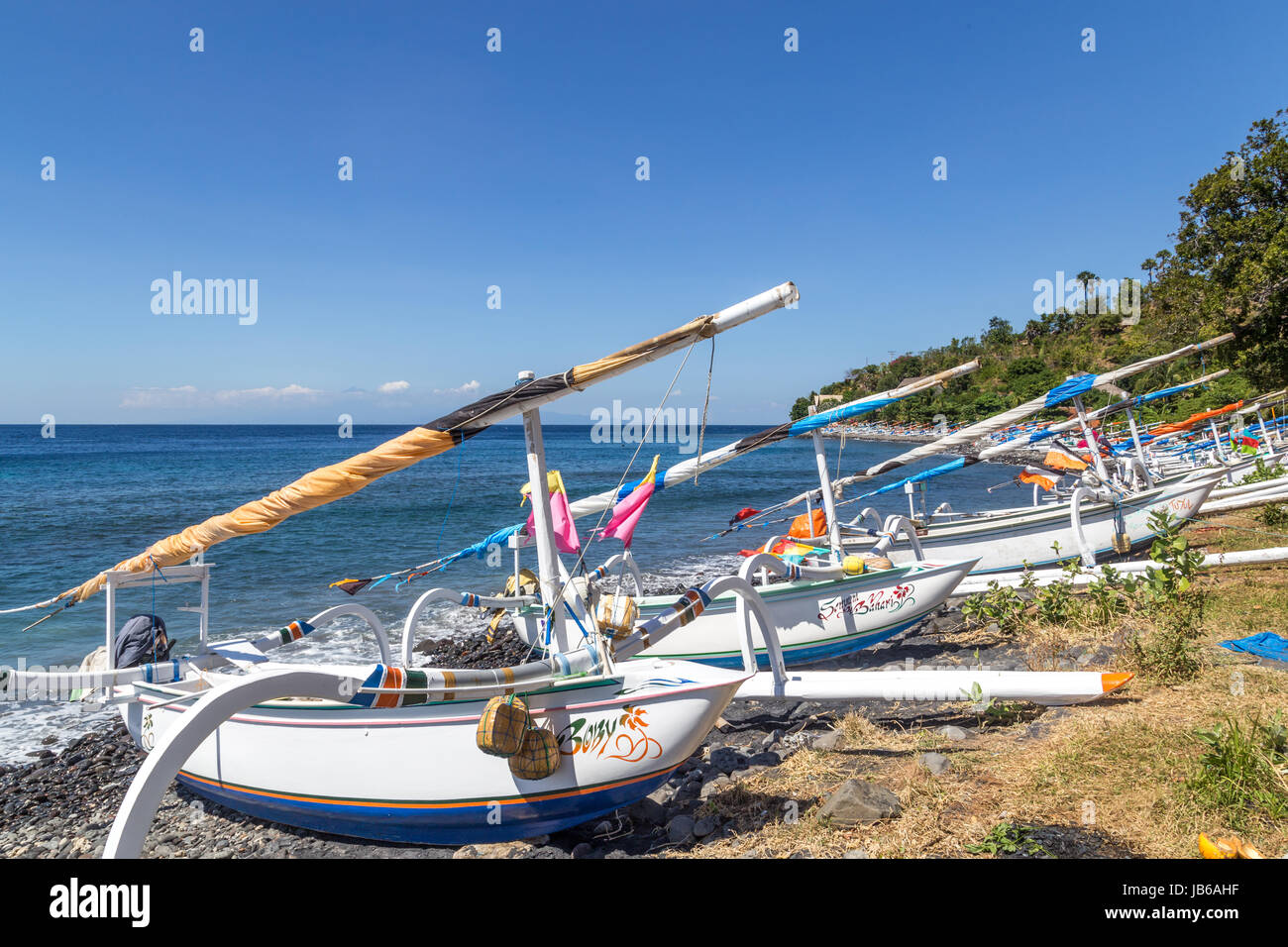 Traditional Balinese Fishing Boats Stock Photo - Alamy
