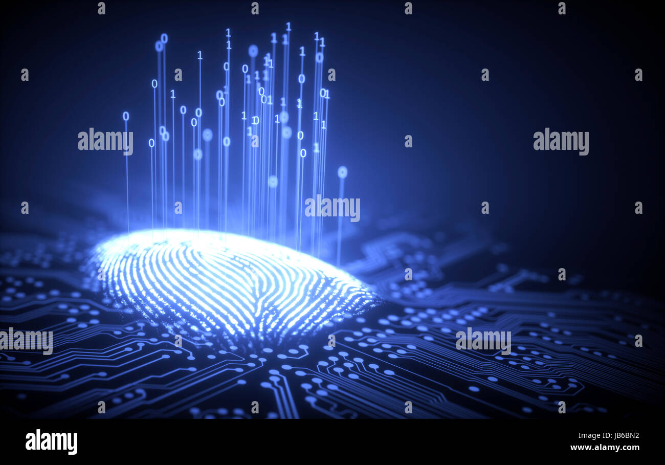 Fingerprint and circuit board, illustration Stock Photo - Alamy
