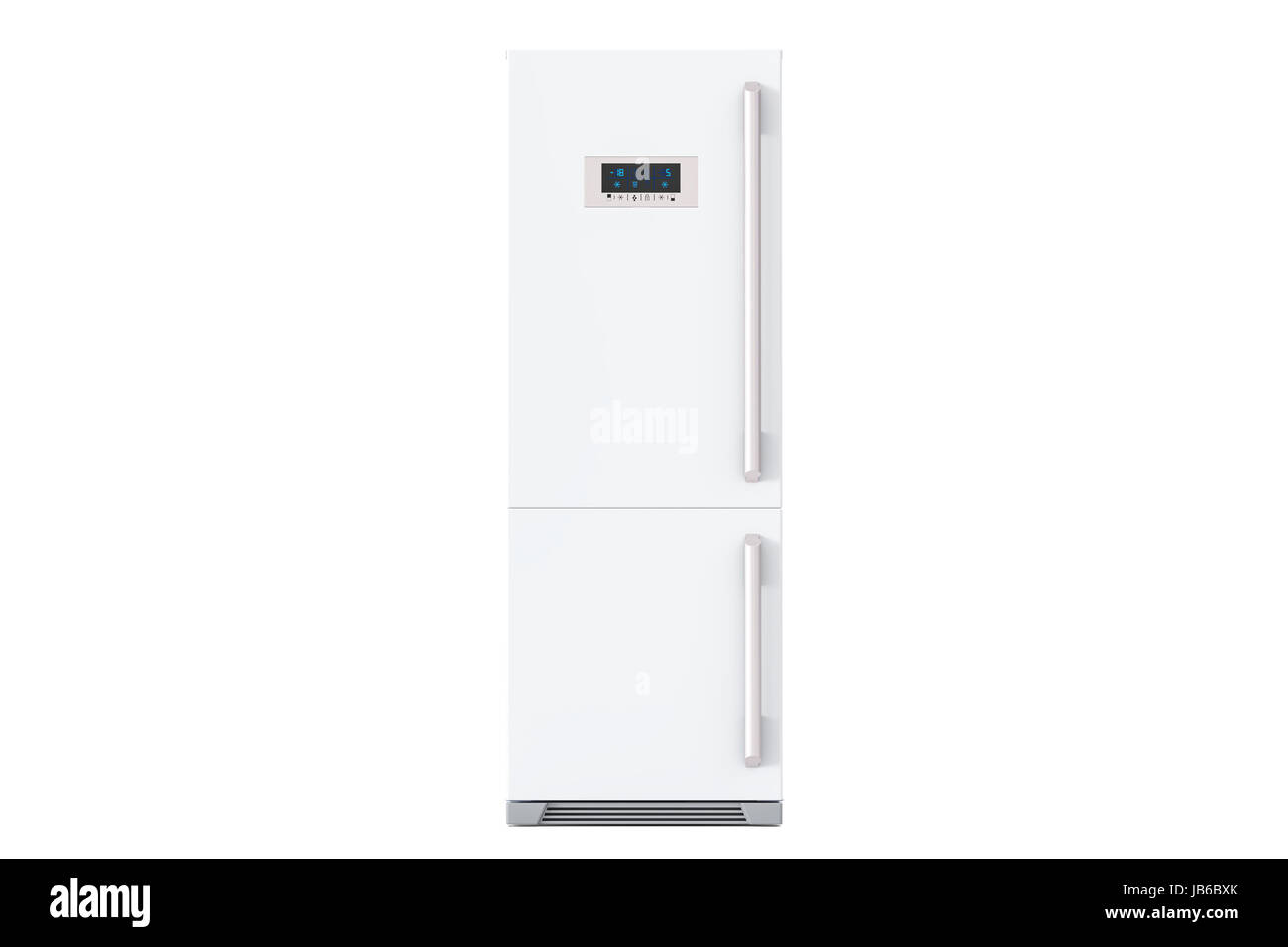 Modern fridge, 3D rendering isolated on white background Stock Photo ...