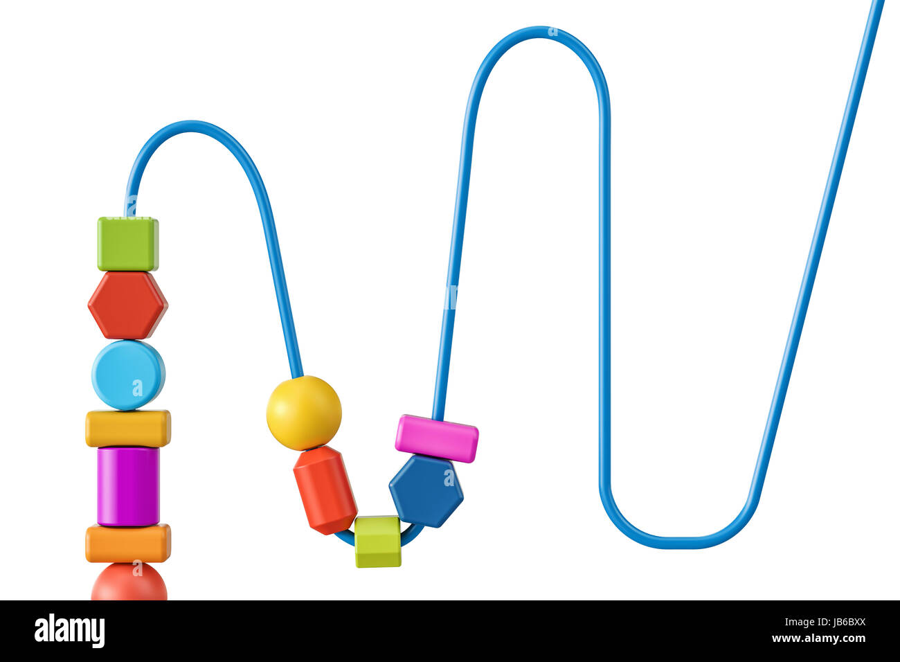 part of wooden bead maze, educational toy. 3D rendering isolated on ...