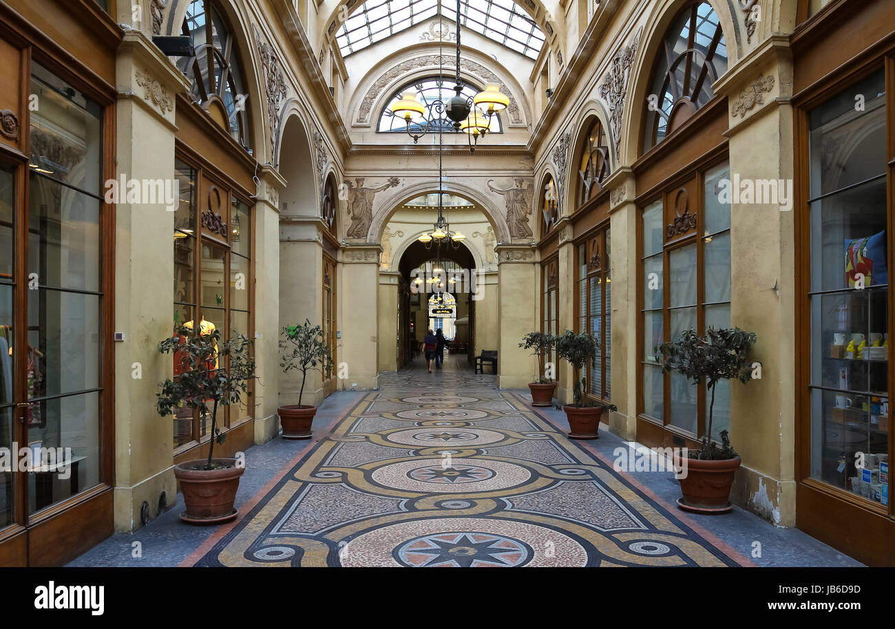 PARIS, FRANCE - June 08, 2017: Galerie Vivienne is an ancient ...