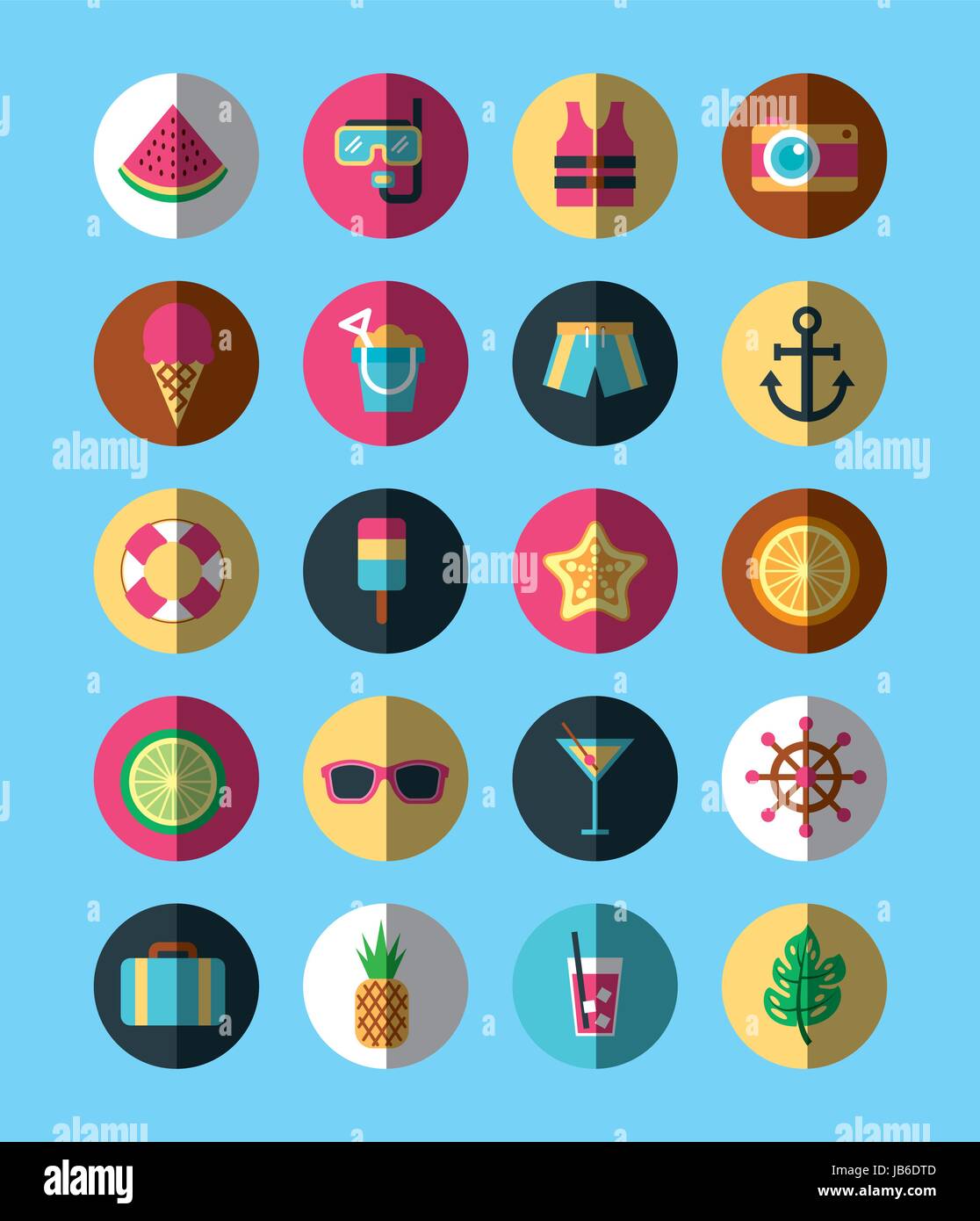 hello summer icon set background Stock Vector Image & Art - Alamy
