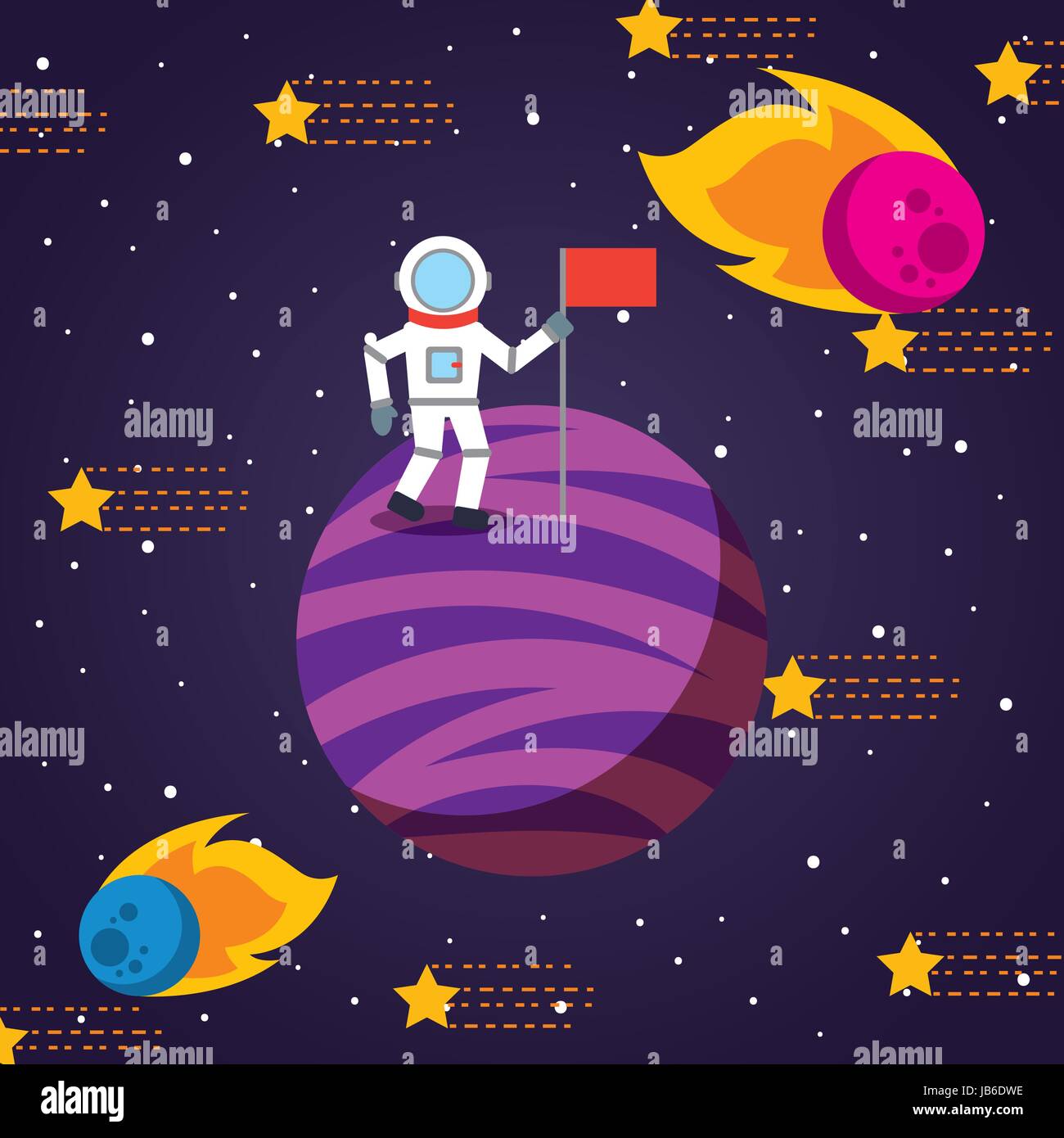 astronaut solar system flat Stock Vector Image & Art - Alamy