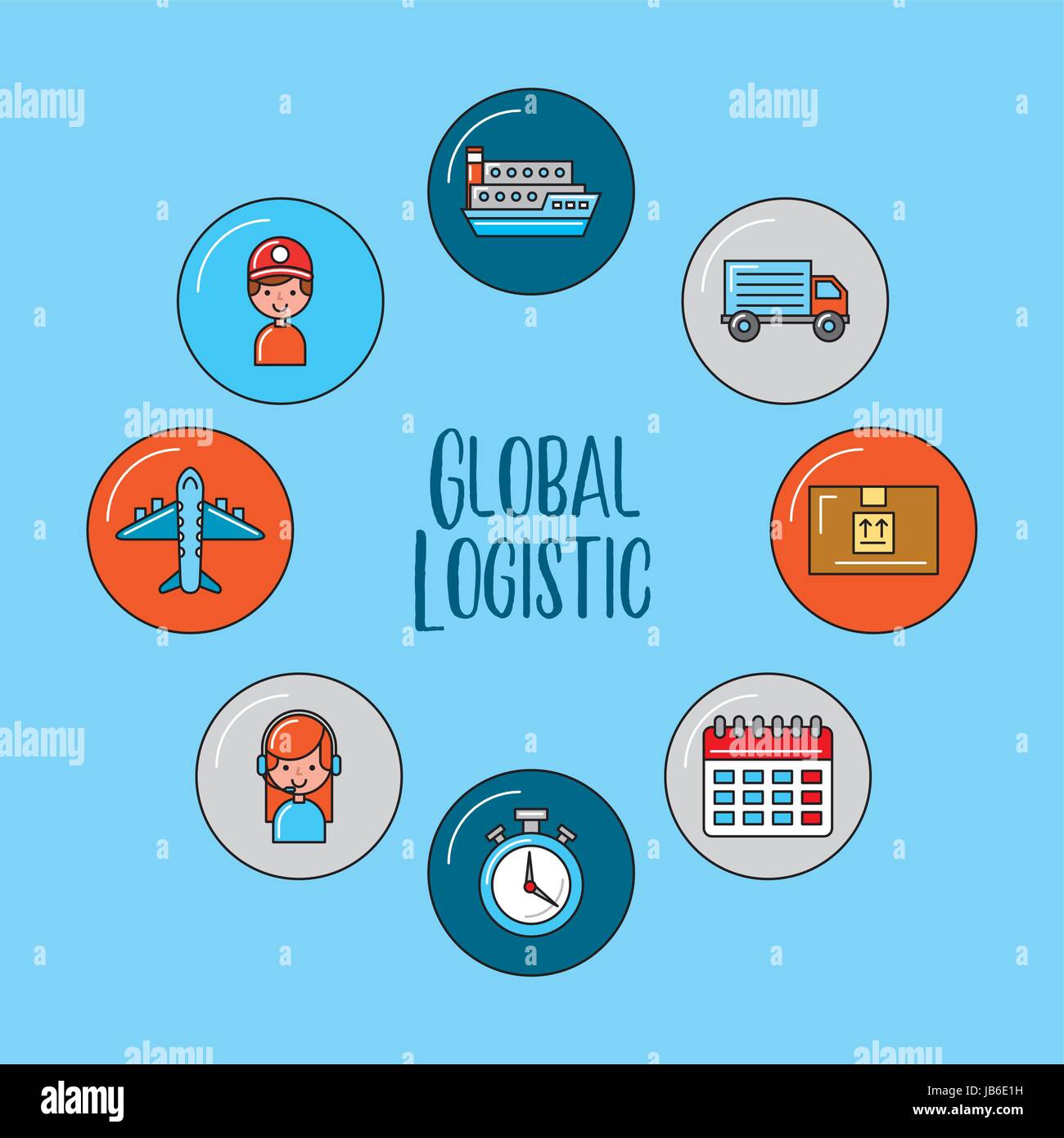 global logistic icons set cartoon Stock Vector Image & Art - Alamy