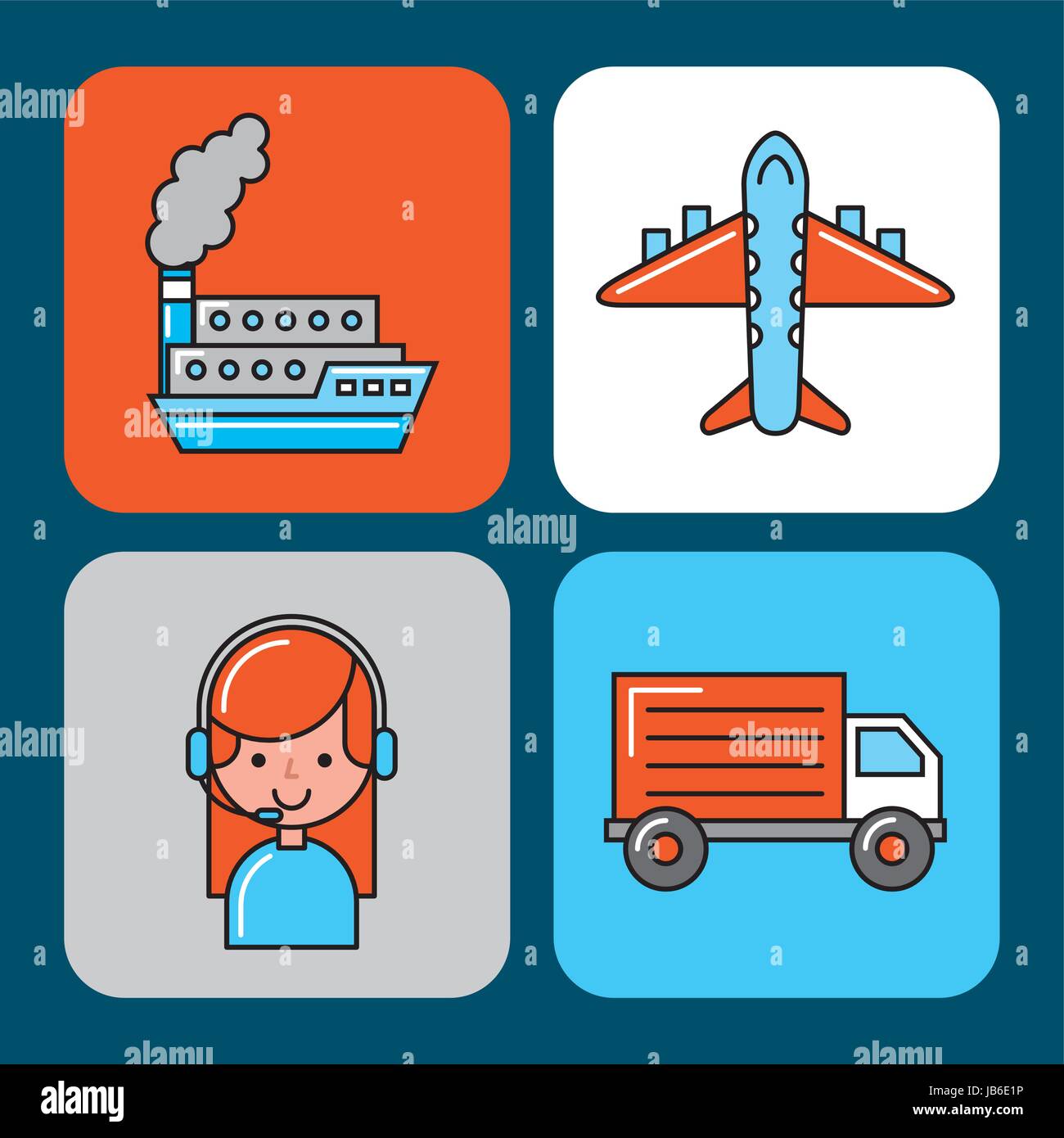 global logistic icons set cartoon Stock Vector Image & Art - Alamy