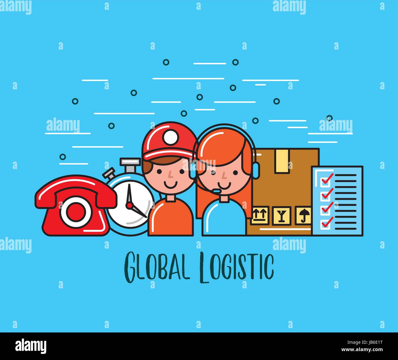 global logistic person cartoon Stock Vector Image & Art - Alamy