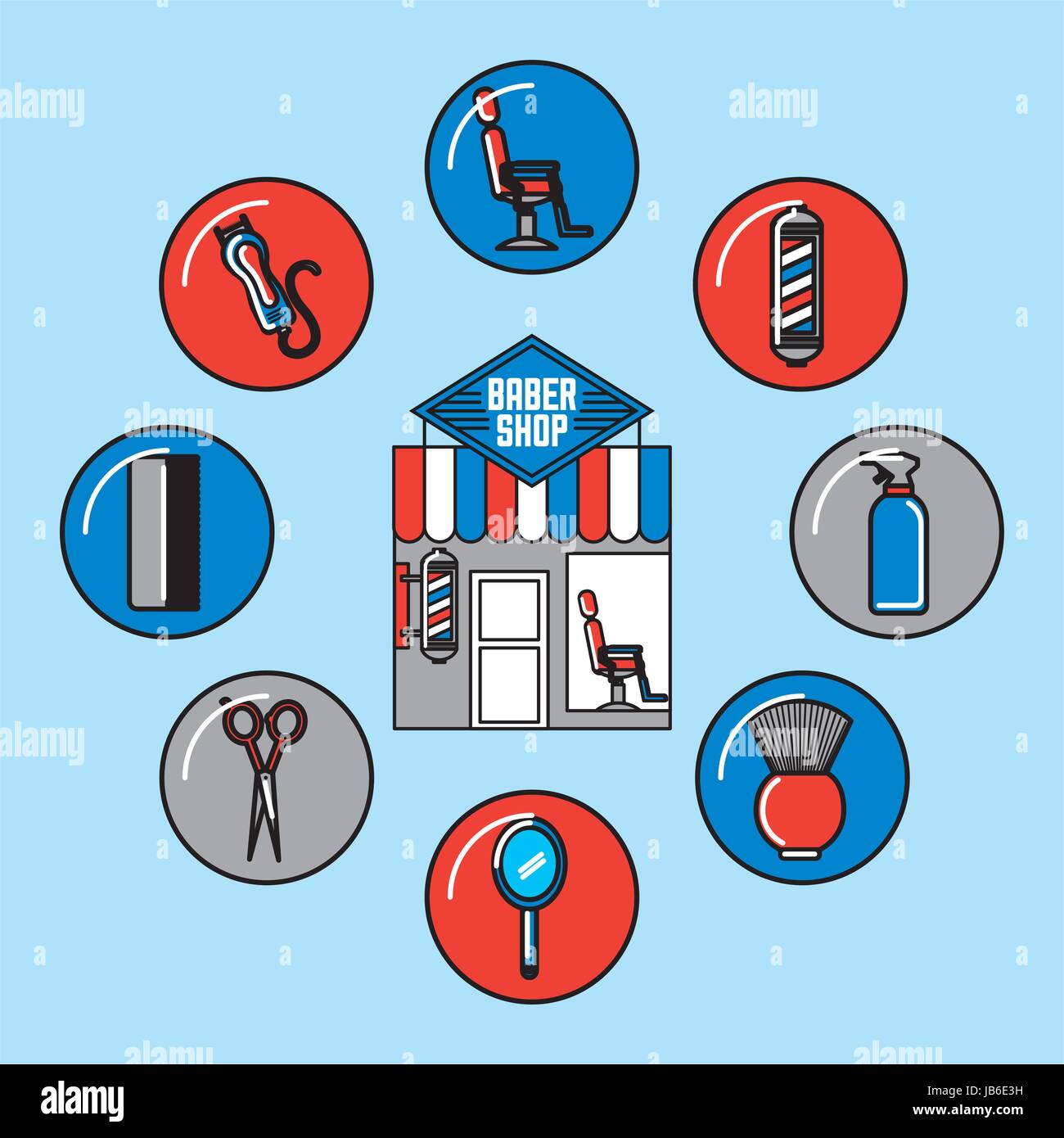 icons set barber shop illustration Stock Vector Image & Art - Alamy