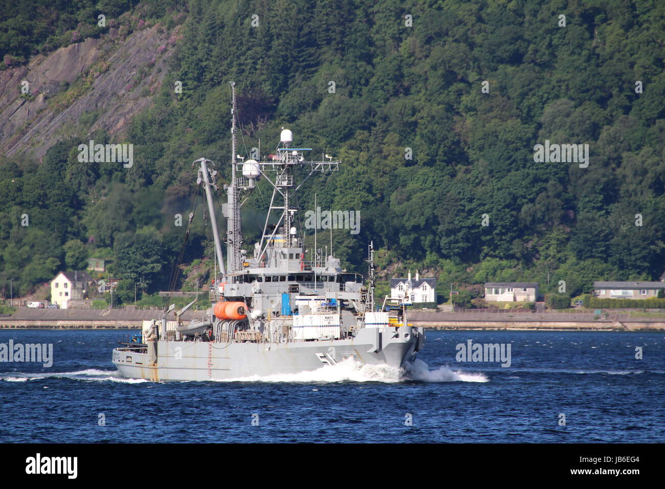USNS Grasp (T-ARS-51), a Safeguard-class salvage vessel operated by the ...