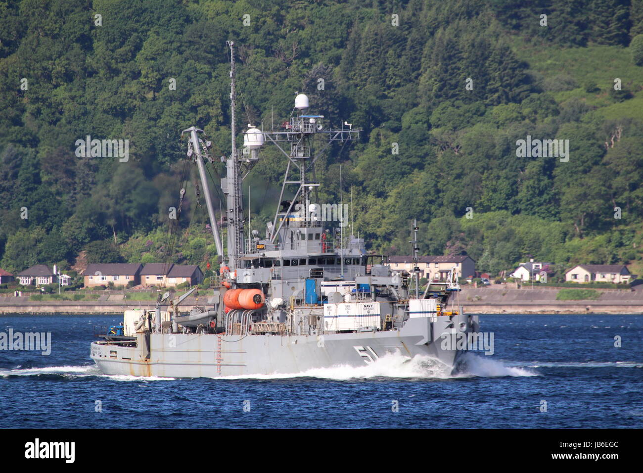 USNS Grasp (T-ARS-51), a Safeguard-class salvage vessel operated by the ...