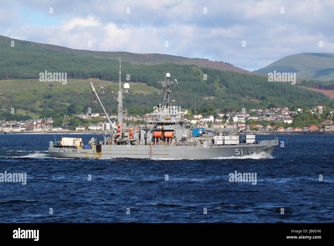USNS Grasp (T-ARS-51), a Safeguard-class salvage vessel operated by the ...