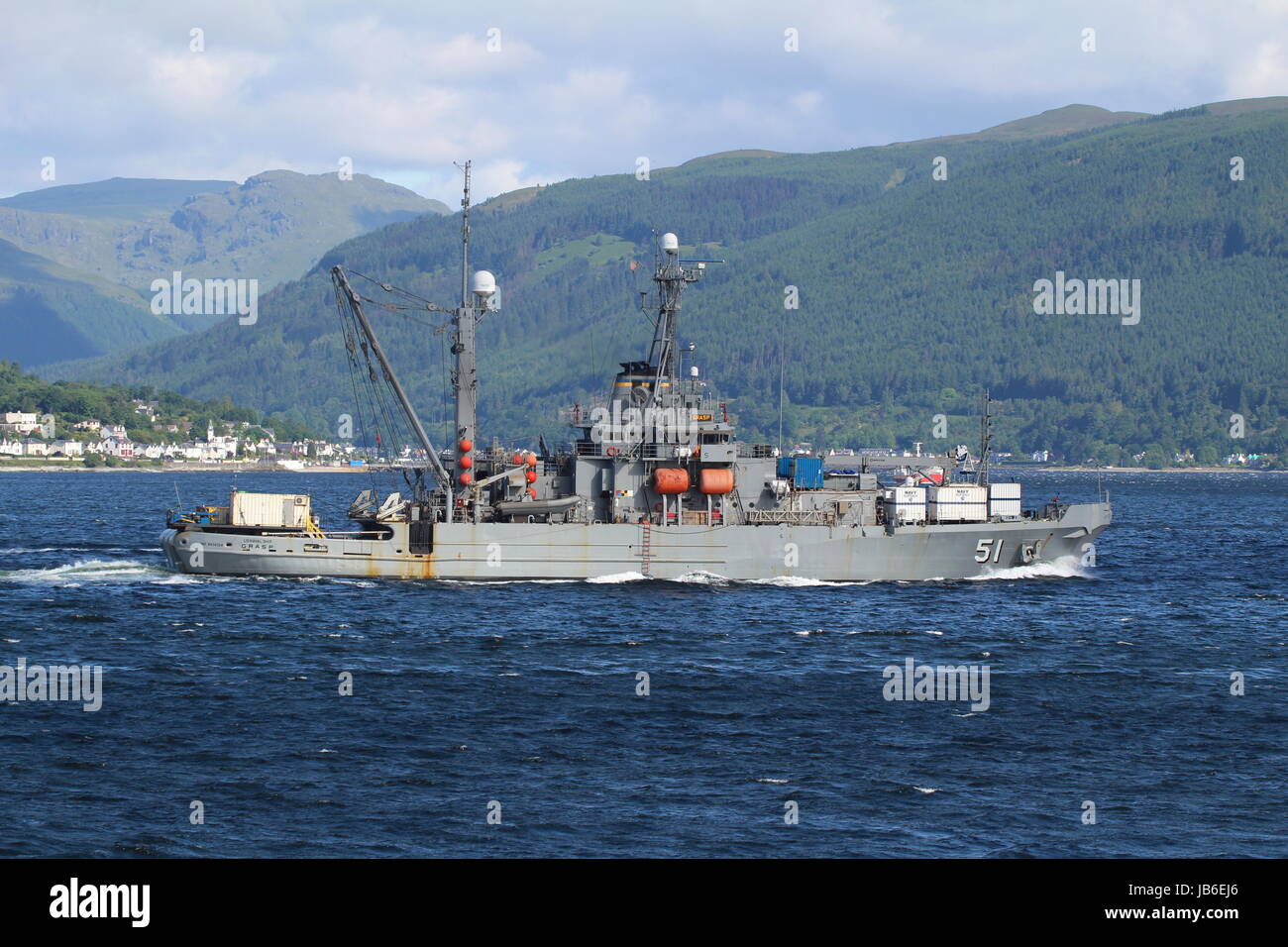 USNS Grasp (T-ARS-51), a Safeguard-class salvage vessel operated by the ...