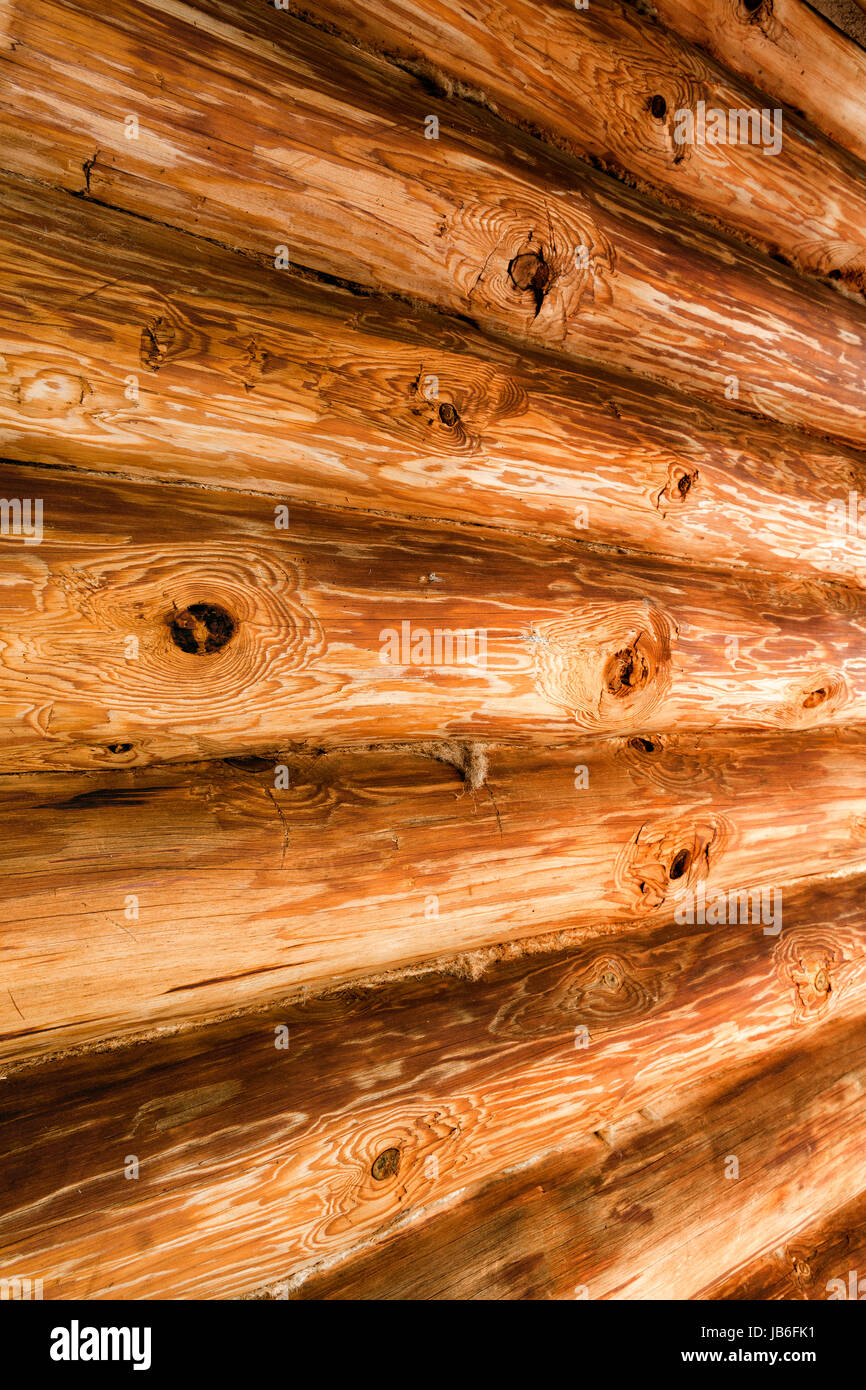 The log walls closeup Stock Photo - Alamy
