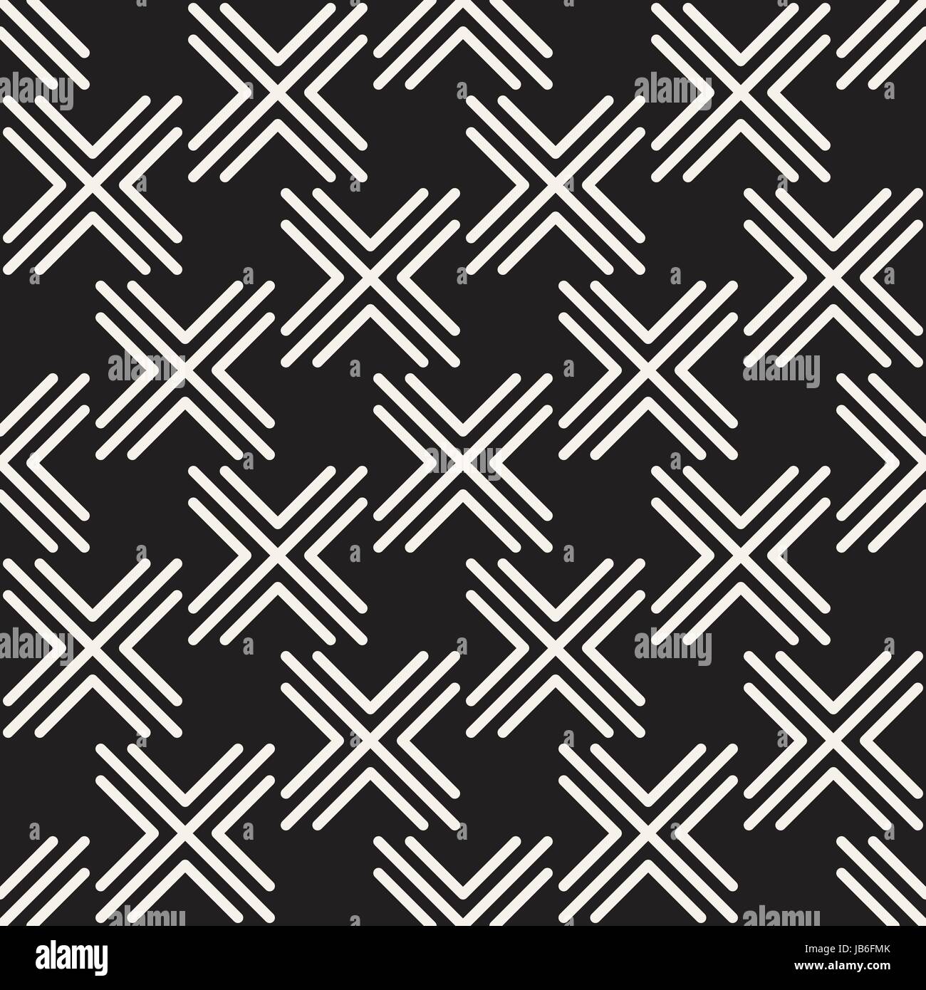 Seamless black and white cross shape lattice pattern. Abstract ...