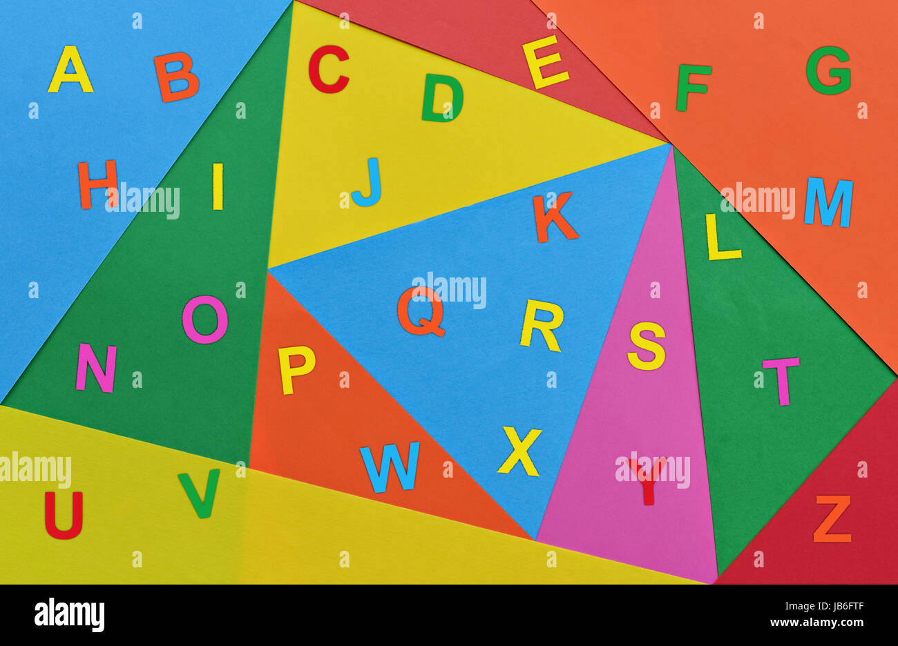 Letters of English alphabet written in various colors Stock Photo - Alamy