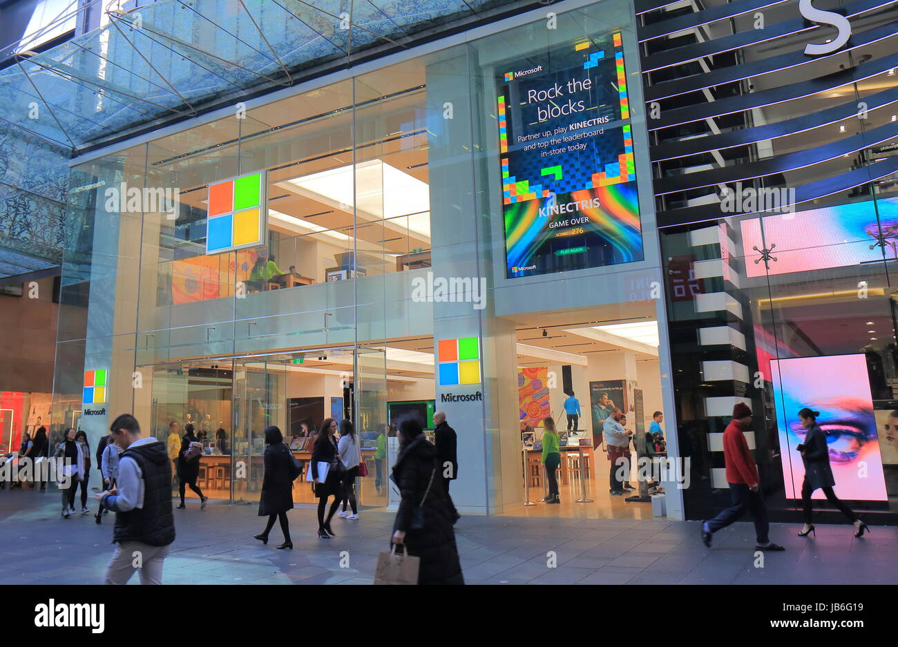 People visit Microsoft store on Pitt street in Sydney Australia Stock ...