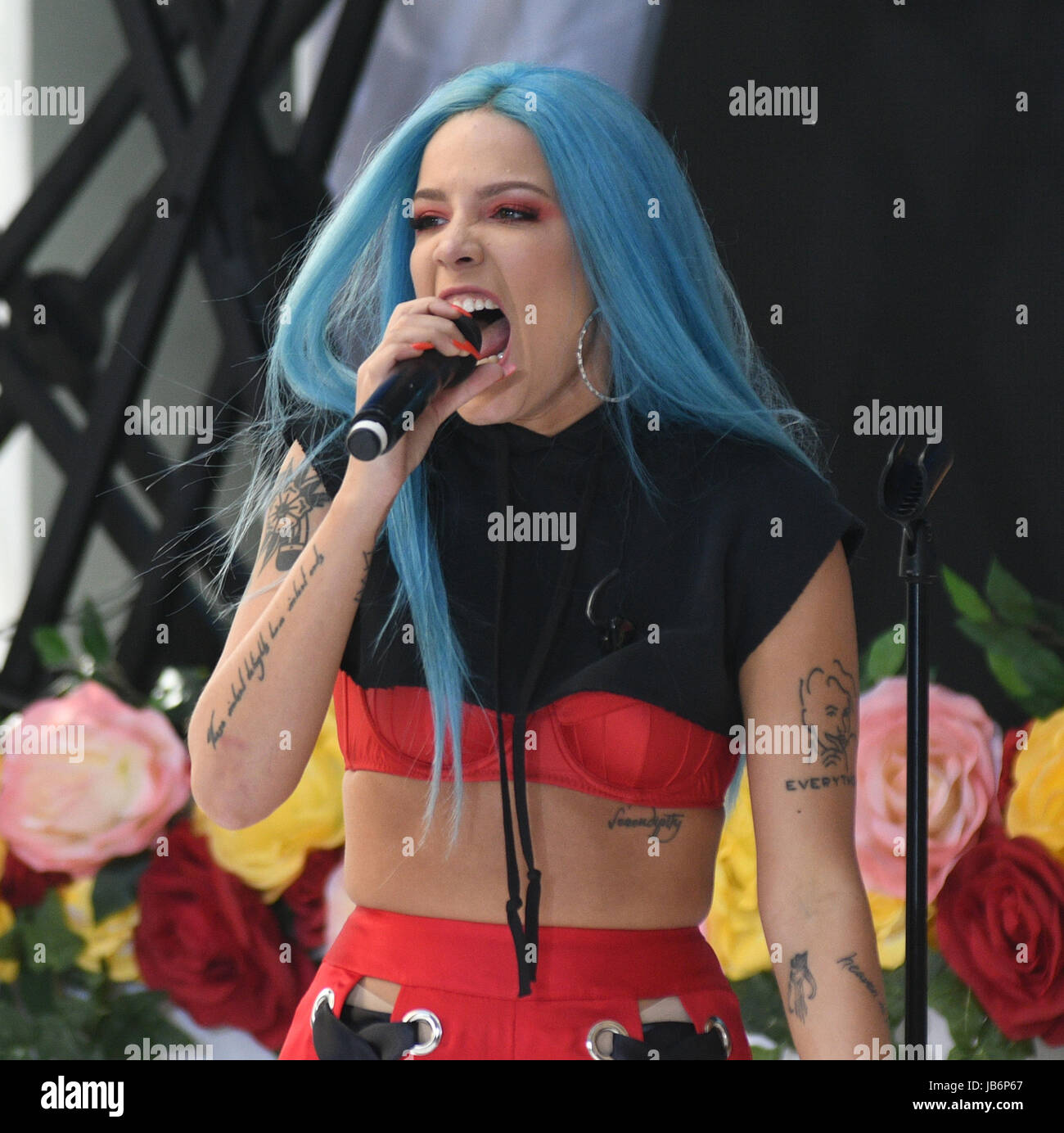 New York, USA. 9th Jun, 2017. Halsey performs on NBC's 'Today' at ...