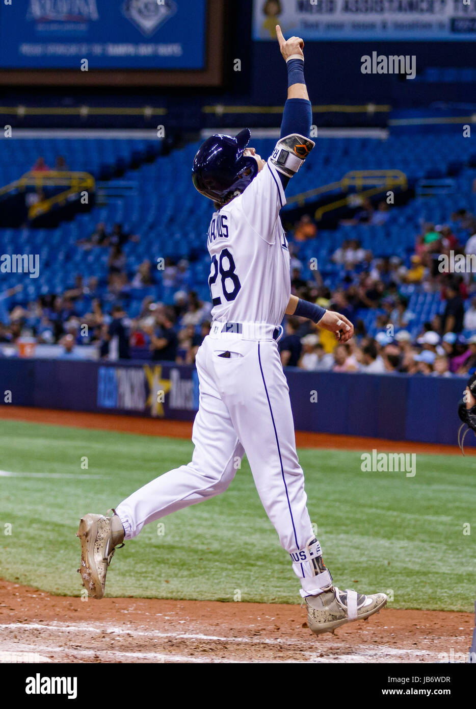 June 08, 2017 - Tampa Bay Rays center fielder Colby Rasmus (28) looks ...