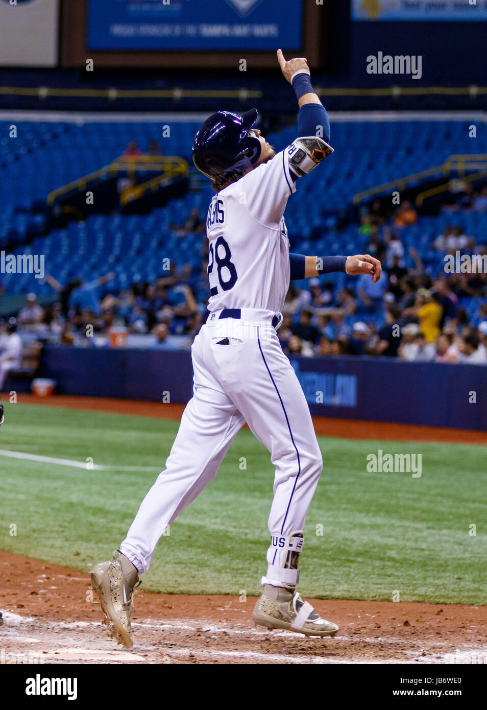 June 08, 2017 - Tampa Bay Rays center fielder Colby Rasmus (28) looks ...