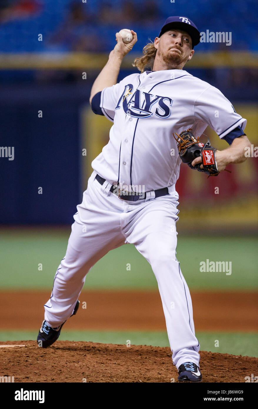 June 08, 2017 - Tampa Bay Rays starting pitcher Ryne Stanek (59) comes ...