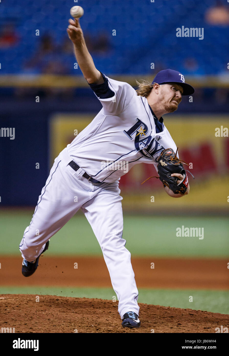 June 08, 2017 - Tampa Bay Rays starting pitcher Ryne Stanek (59) comes ...