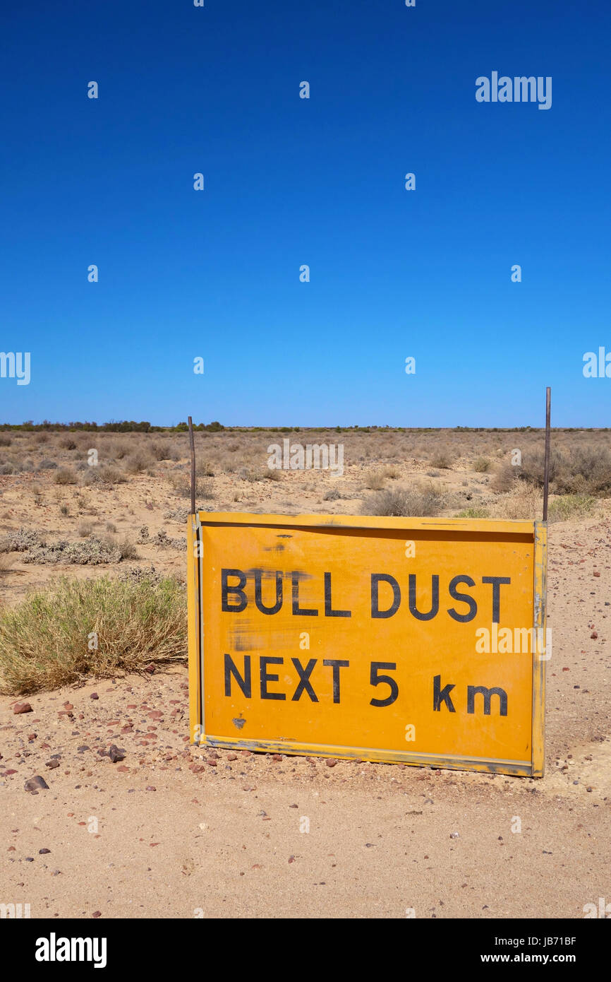 Bull dust warning sign outback Australia Stock Photo - Alamy