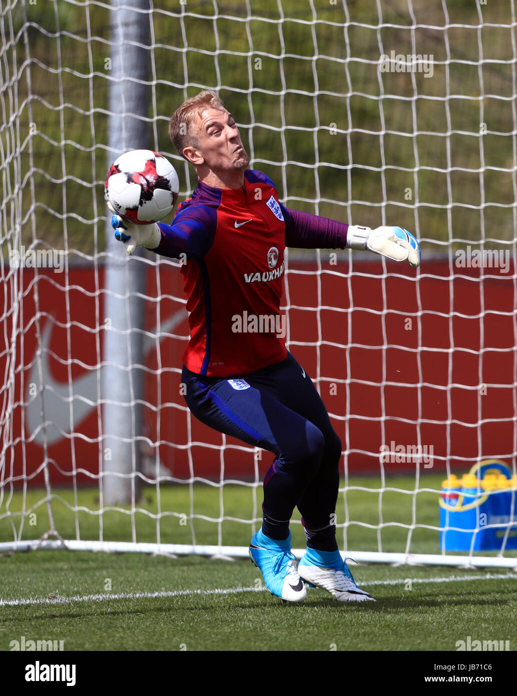 England goalkeeper Joe Hart during a training session at St Georges ...