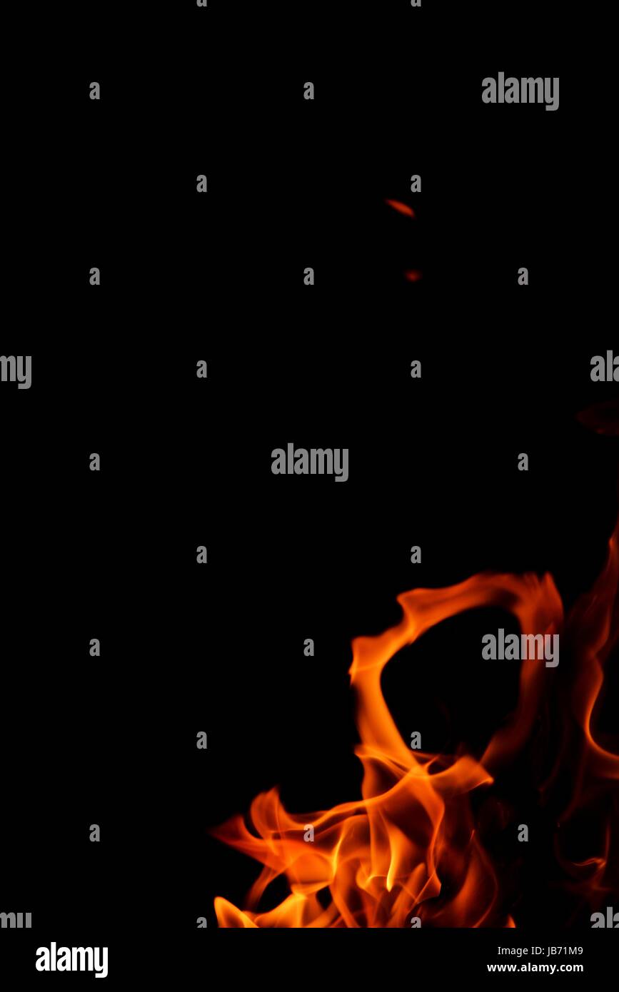 fire flame background pater frame on black background Stock Photo - Alamy