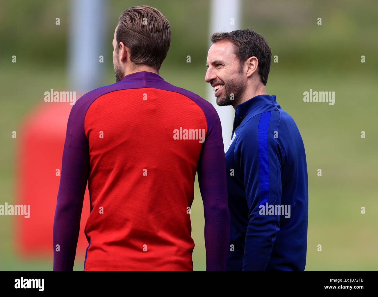 England's Harry Kane and manager Gareth Southgate during a training ...