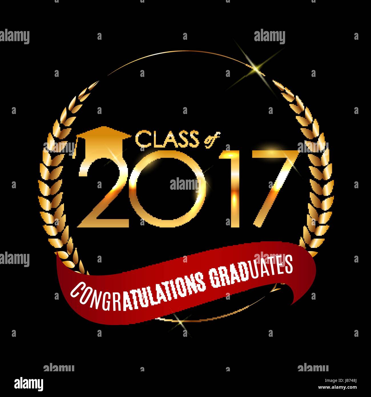 Congratulations on Graduation 2017 Class Background Vector Illustration ...