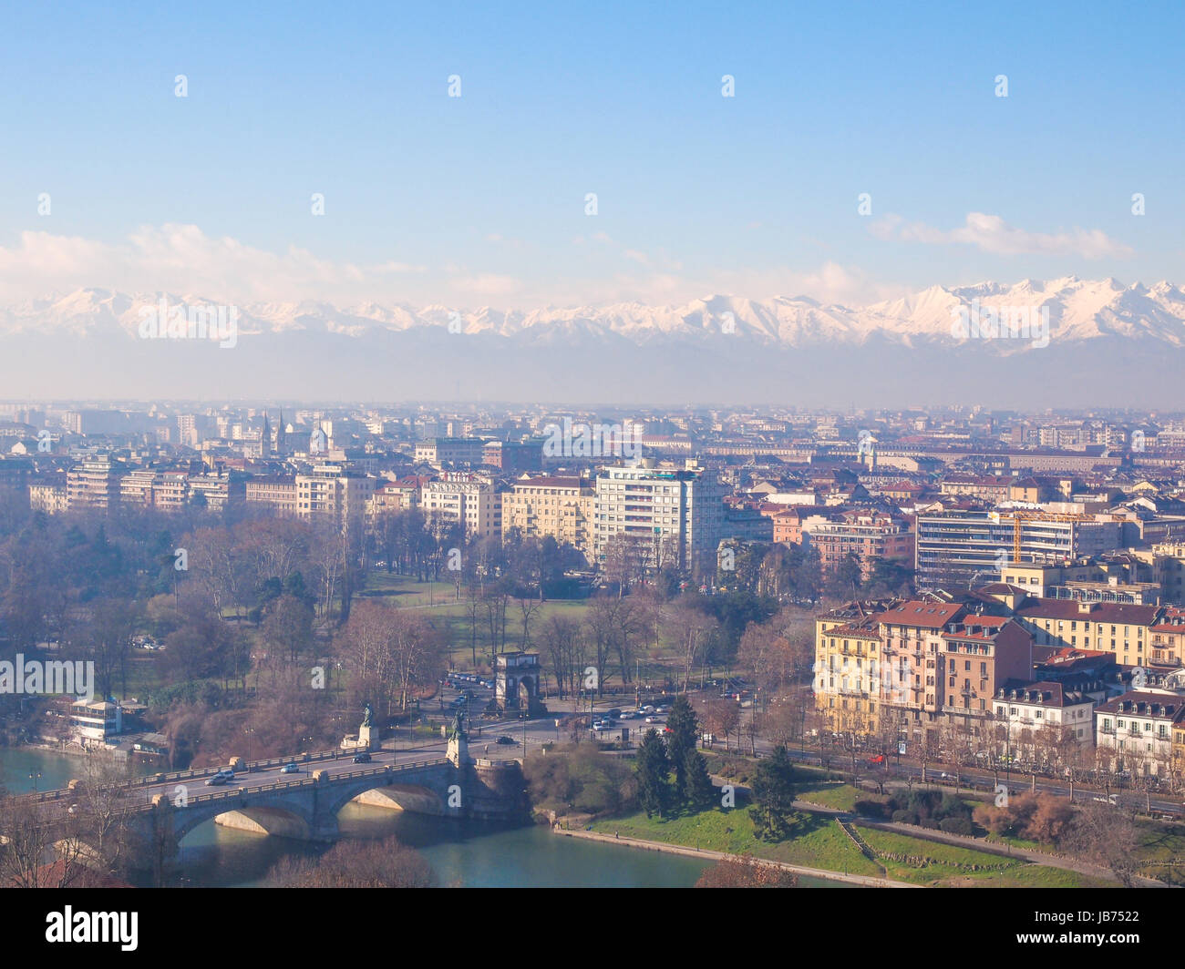 Turin skyline panorama seen from the hills surrounding the city Stock ...