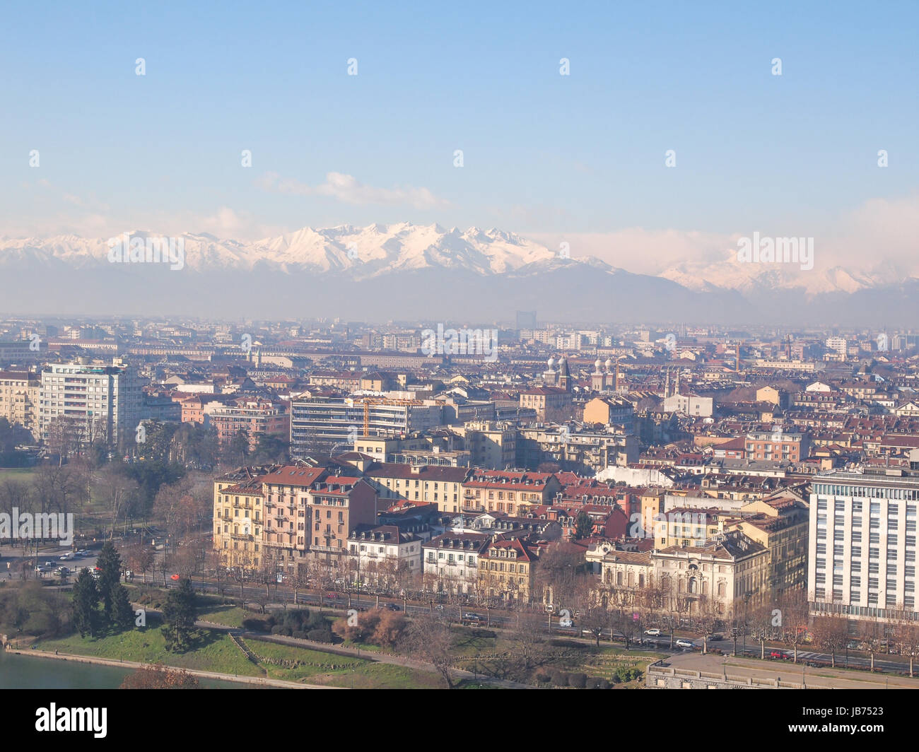 Turin skyline panorama seen from the hills surrounding the city Stock ...