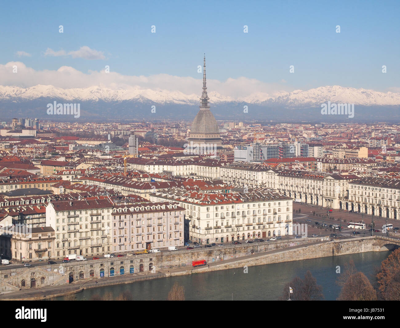 Turin skyline panorama seen from the hills surrounding the city Stock ...