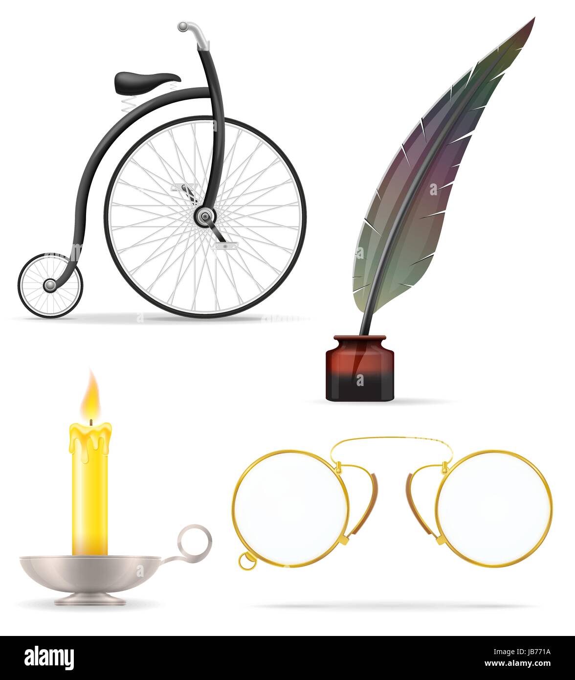 objects old retro vintage icon stock vector illustration isolated on ...