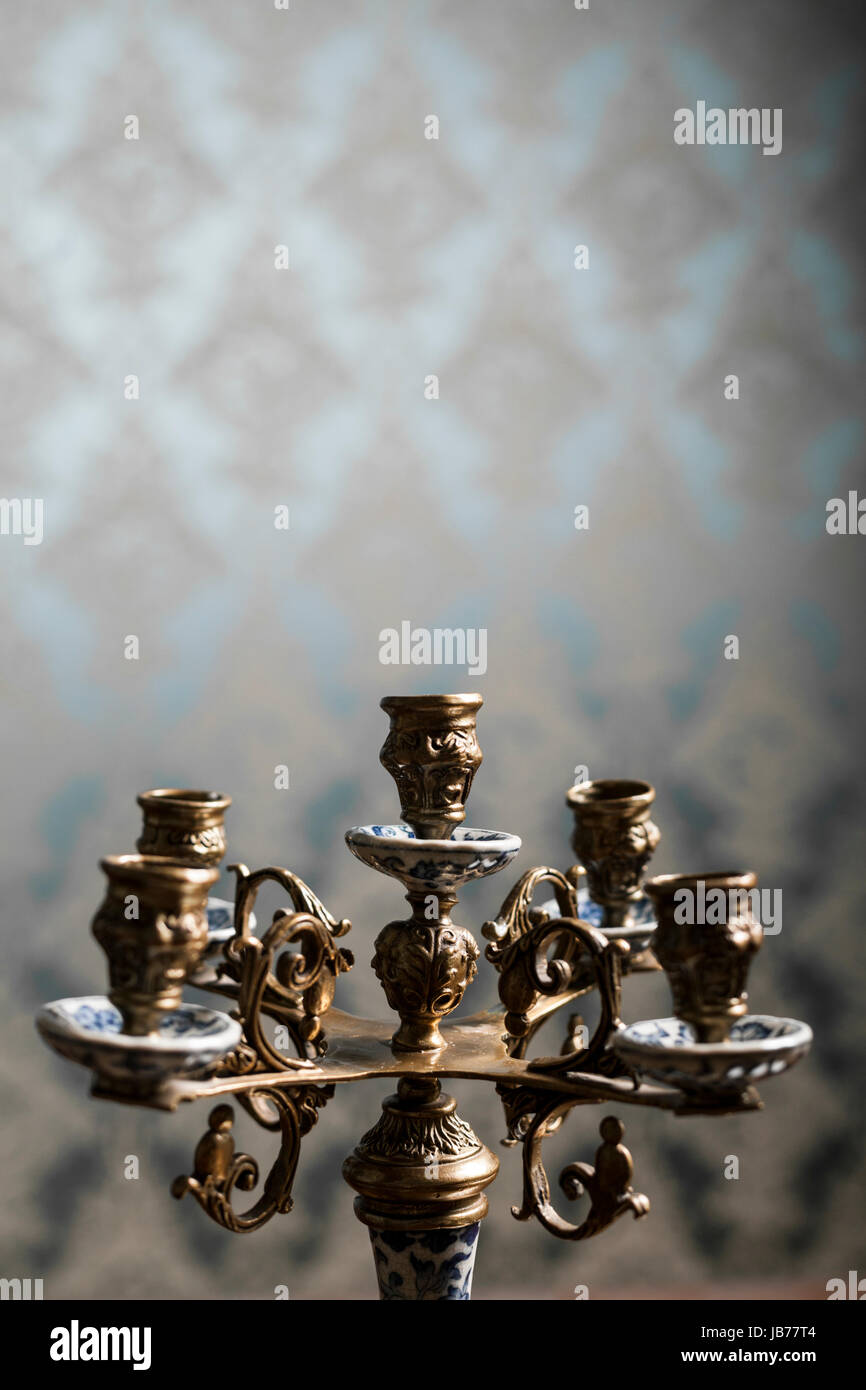 Color shot of a beautiful vintage candlestick Stock Photo - Alamy