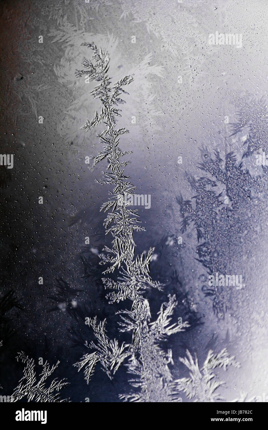 Close-up shot of some icy-flowers on a window Stock Photo - Alamy