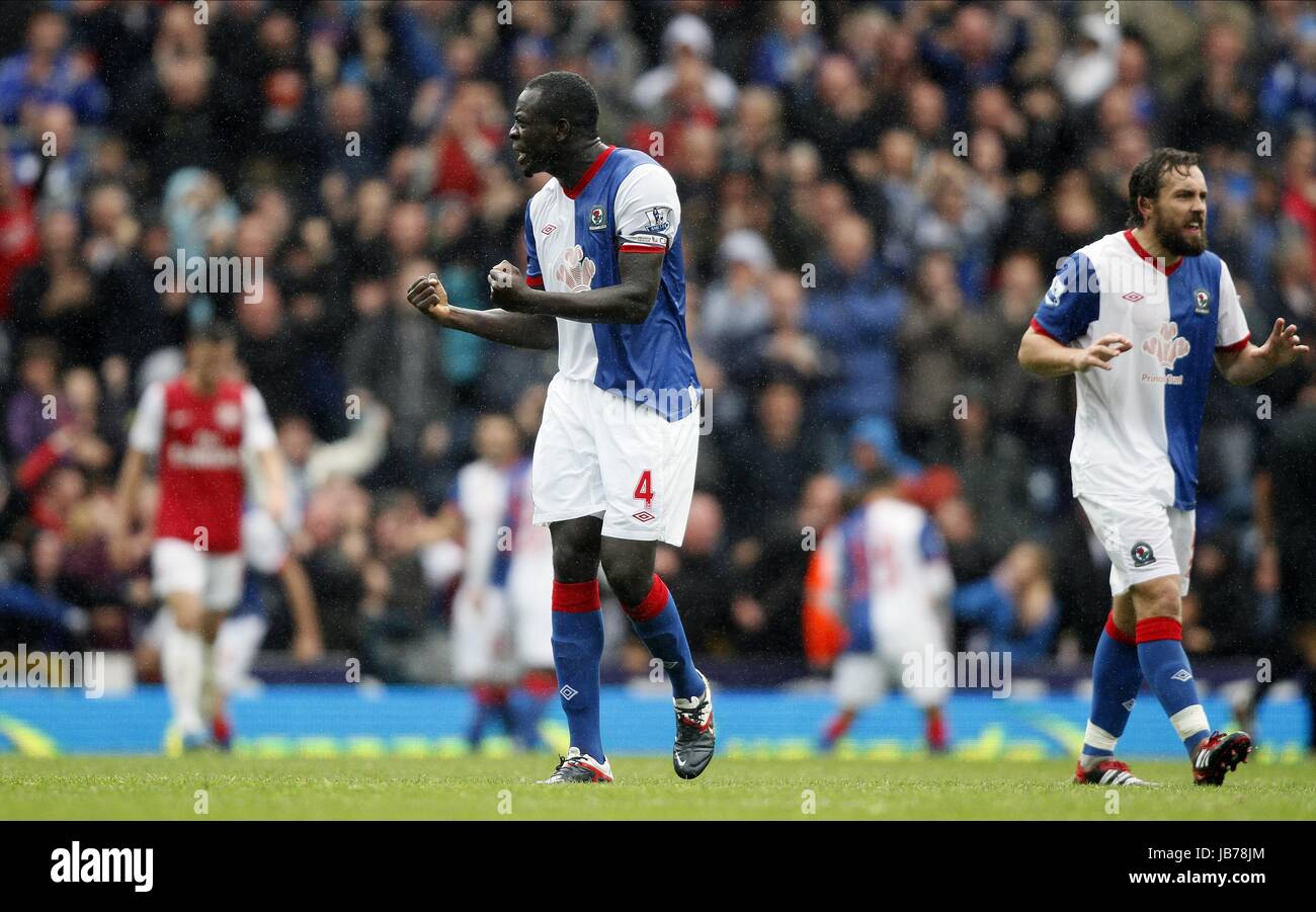 CHRIS SAMBA CELEBRATES BLACKBURN ROVERS V ARSENAL FC EWOOD PARK ...